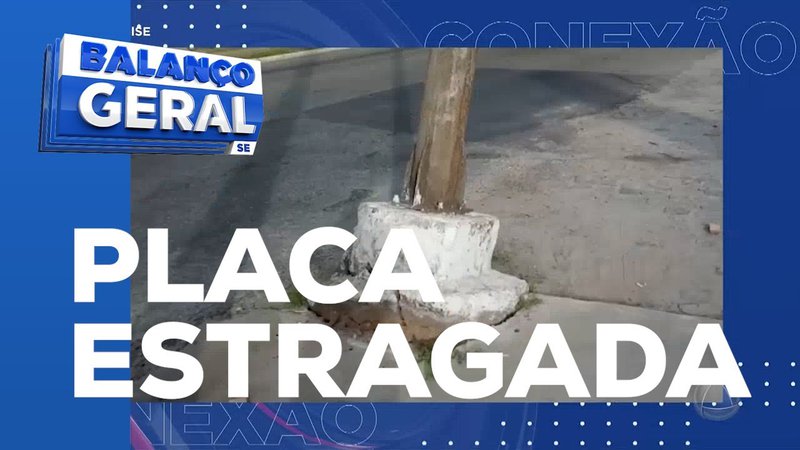 Estrutura de placa fica comprometida na Tancredo Neves | Balanço Geral ...