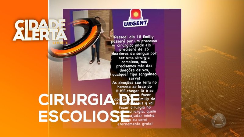 Emilly de Andrade Jesus fará uma cirurgia de escoliose no dia 18 ...